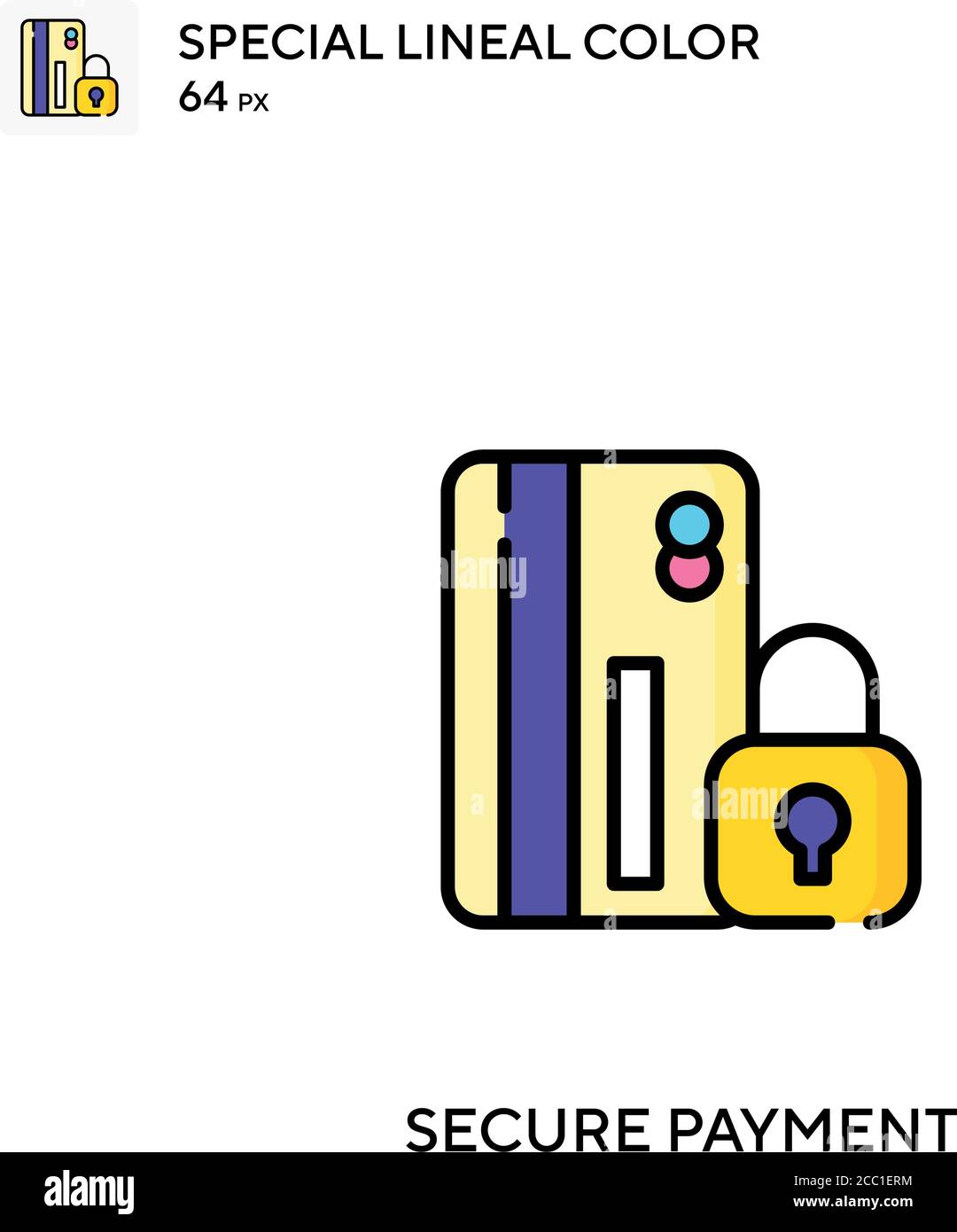 Secure payment Special lineal color vector icon. Secure payment icons ...
