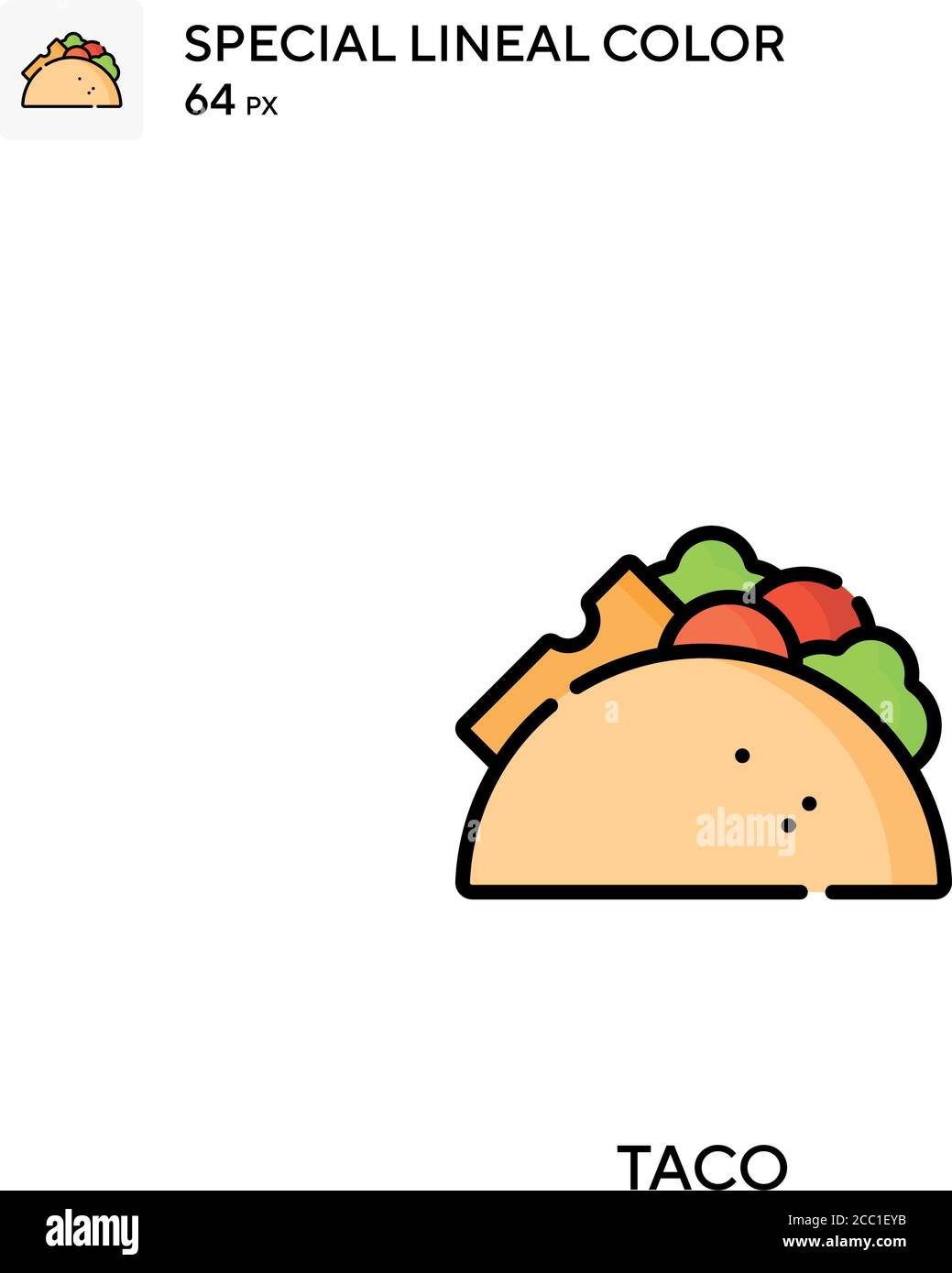 Taco Special lineal color vector icon. Taco icons for your business ...