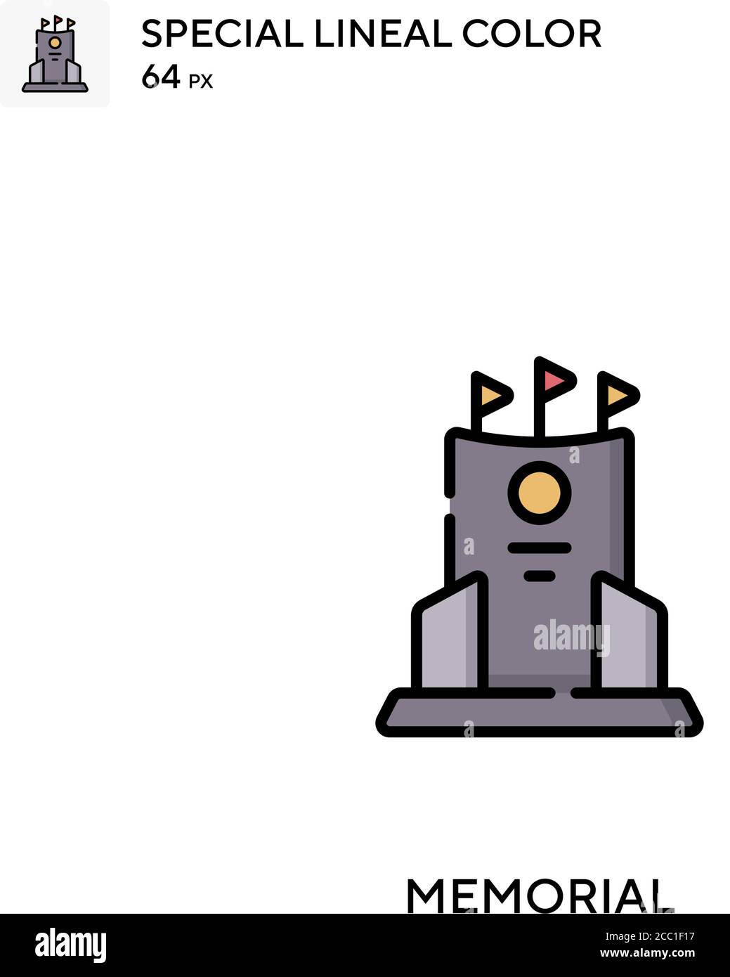 Memorial Special lineal color vector icon. Memorial icons for your ...