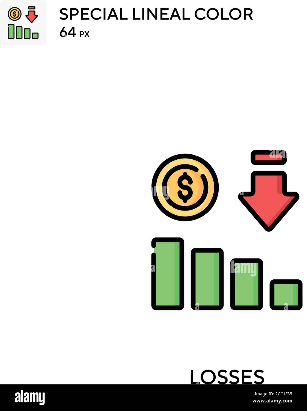 Losses Special lineal color vector icon. Losses icons for your business ...