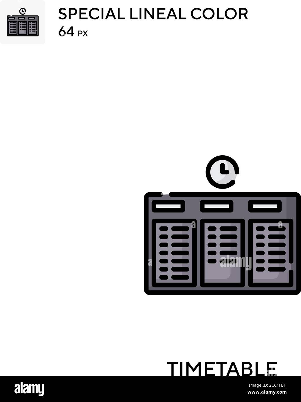Timetable Special lineal color vector icon. Timetable icons for your ...