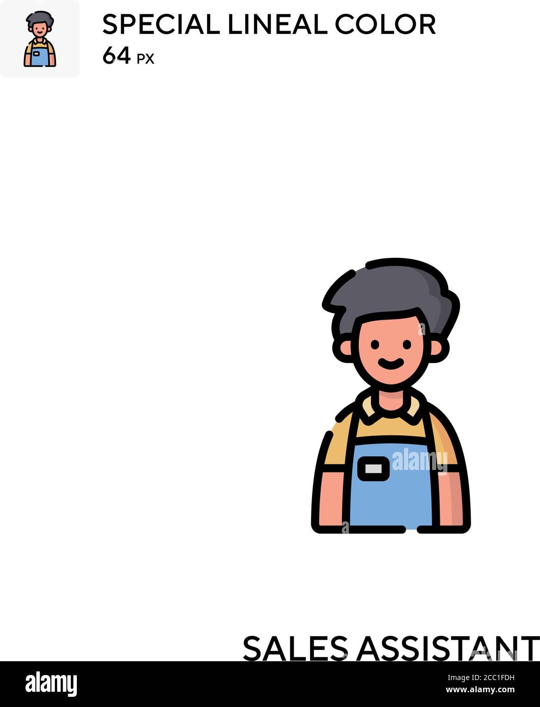 Sales assistant Special lineal color vector icon. Sales assistant icons ...