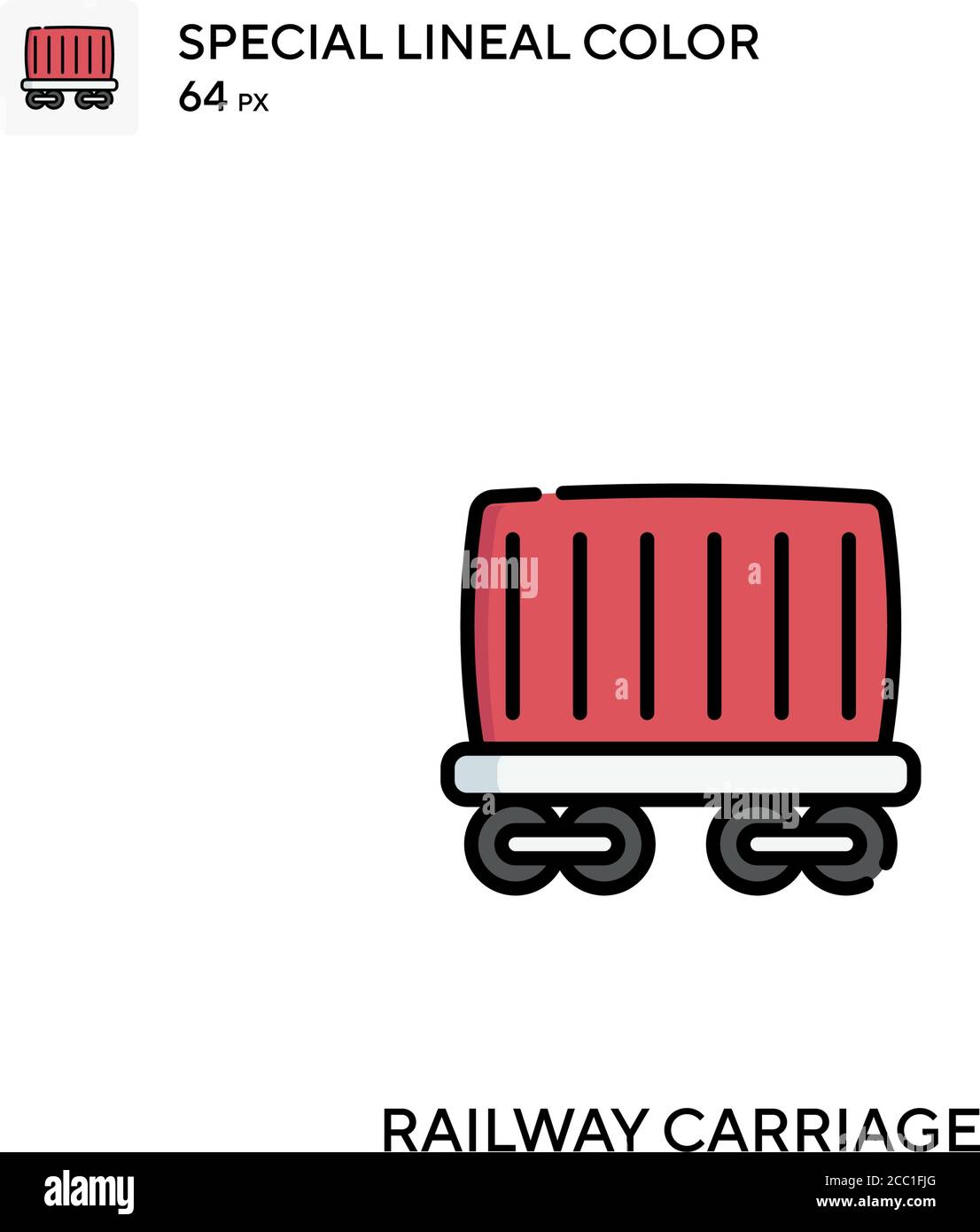 Railway carriage Special lineal color vector icon. Railway carriage ...