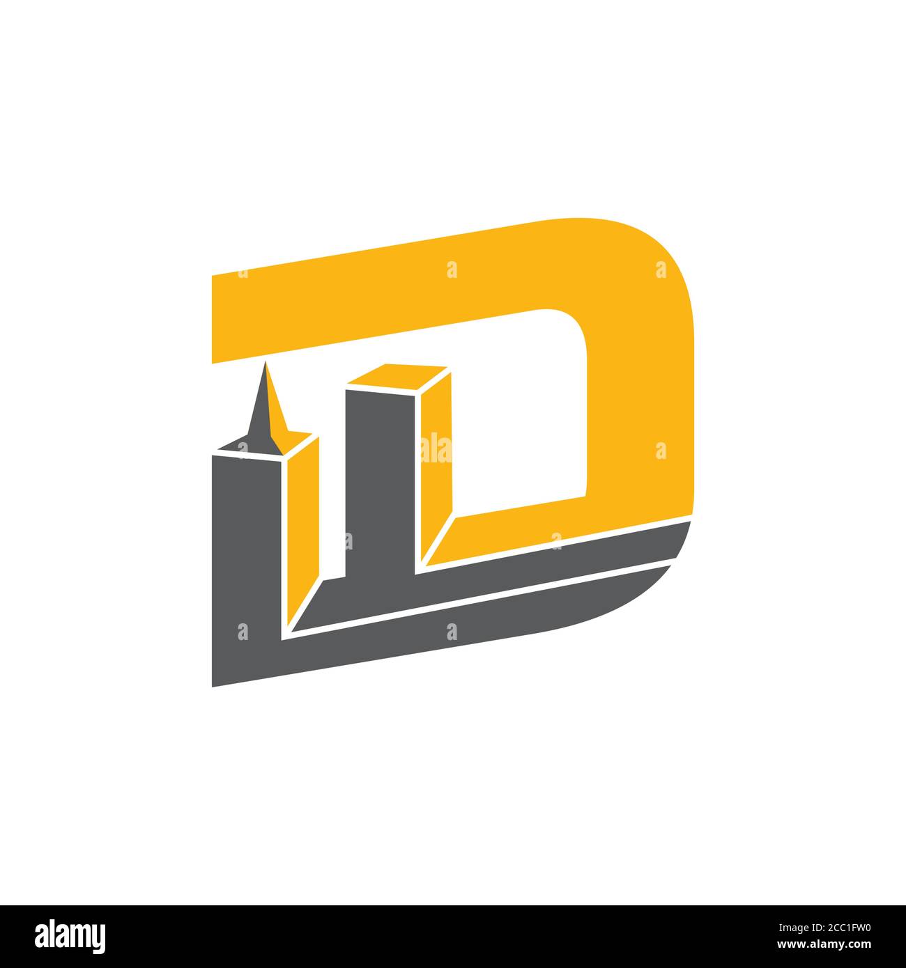 Modern design letter D symbol for element design. Technology design ...