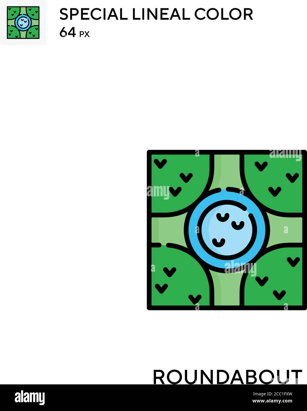 Roundabout Special lineal color vector icon. Roundabout icons for your ...