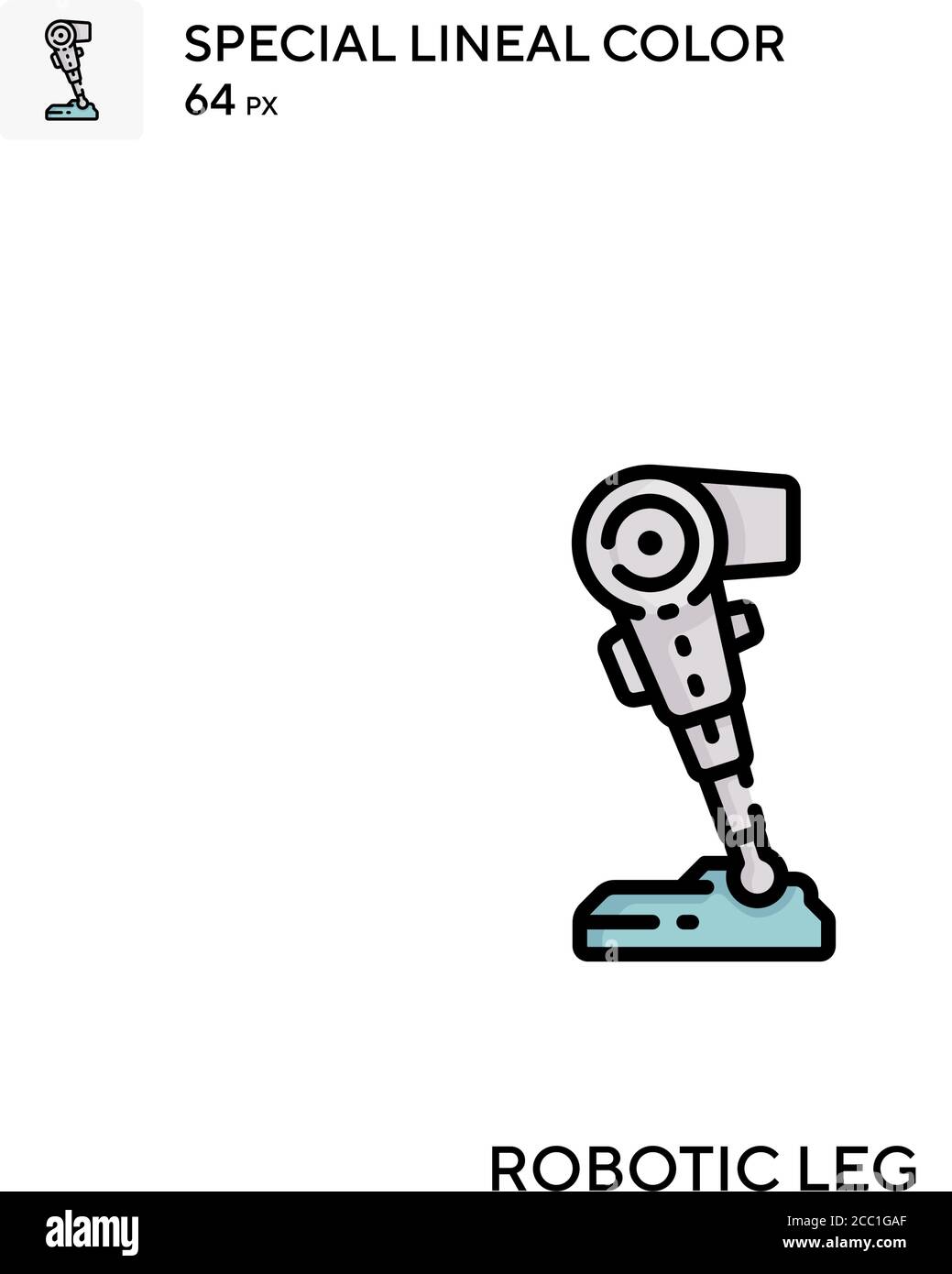 Robotic leg Special lineal color vector icon. Robotic leg icons for ...