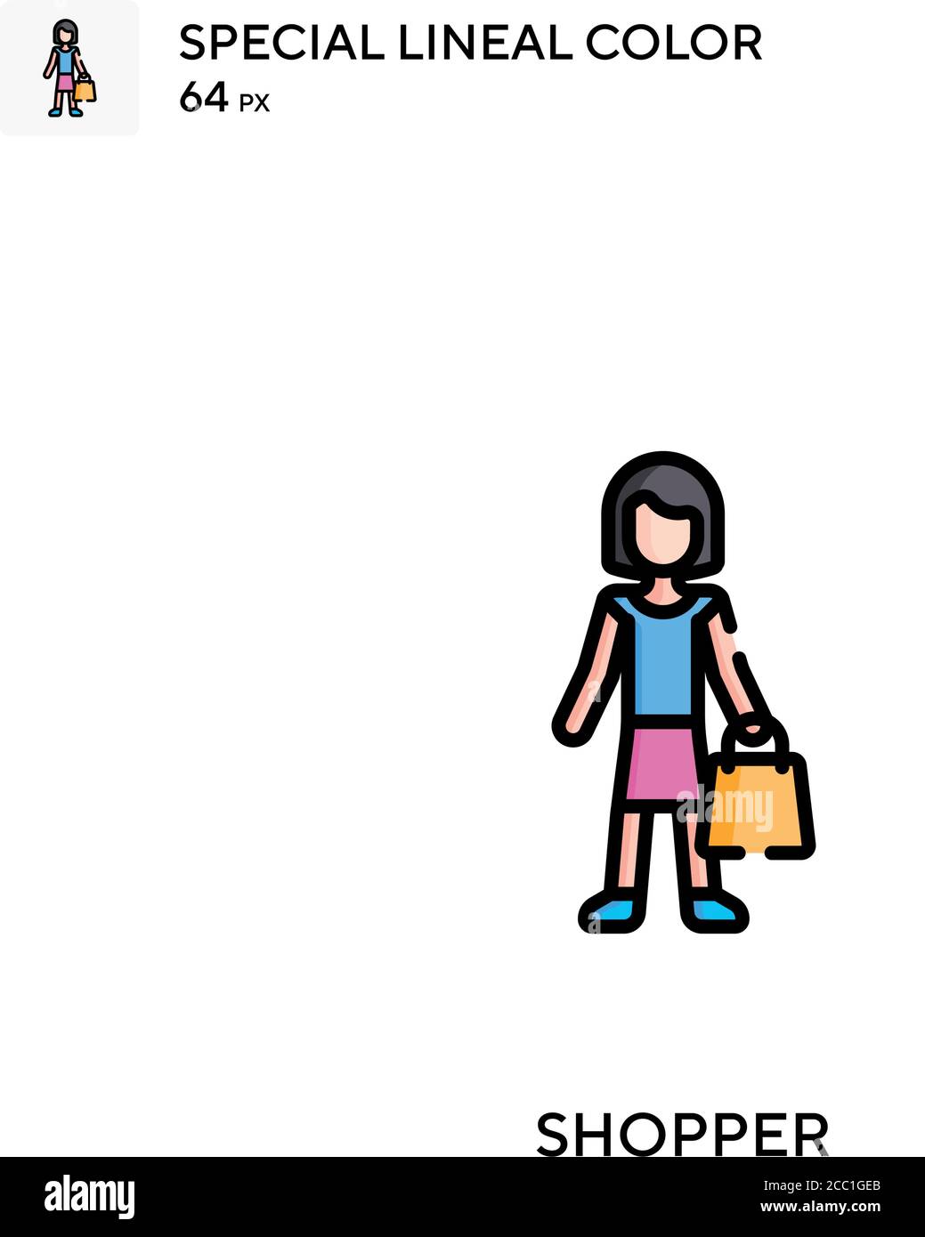 Shopper Special lineal color vector icon. Shopper icons for your ...
