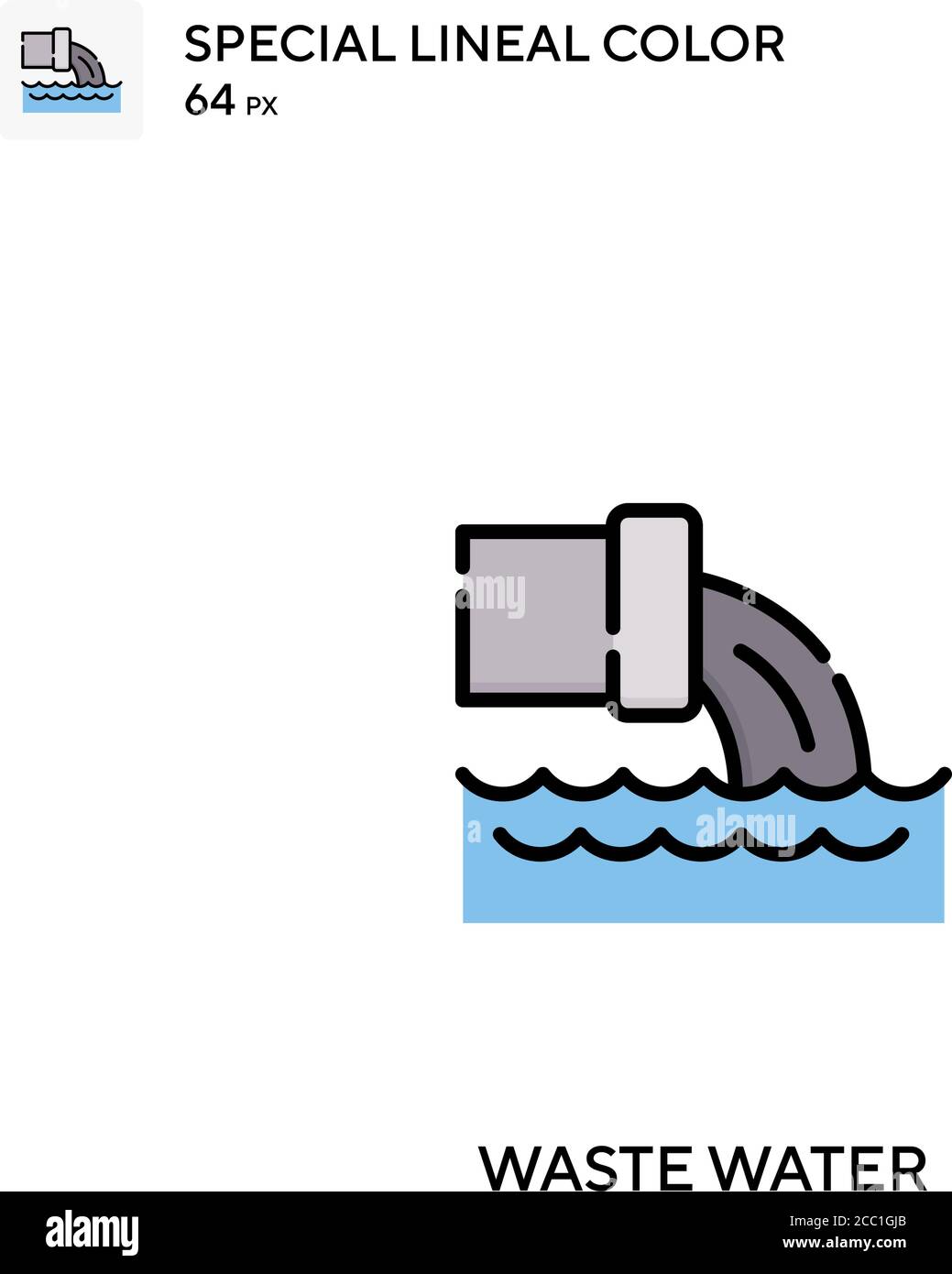 Waste water Special lineal color vector icon. Waste water icons for ...