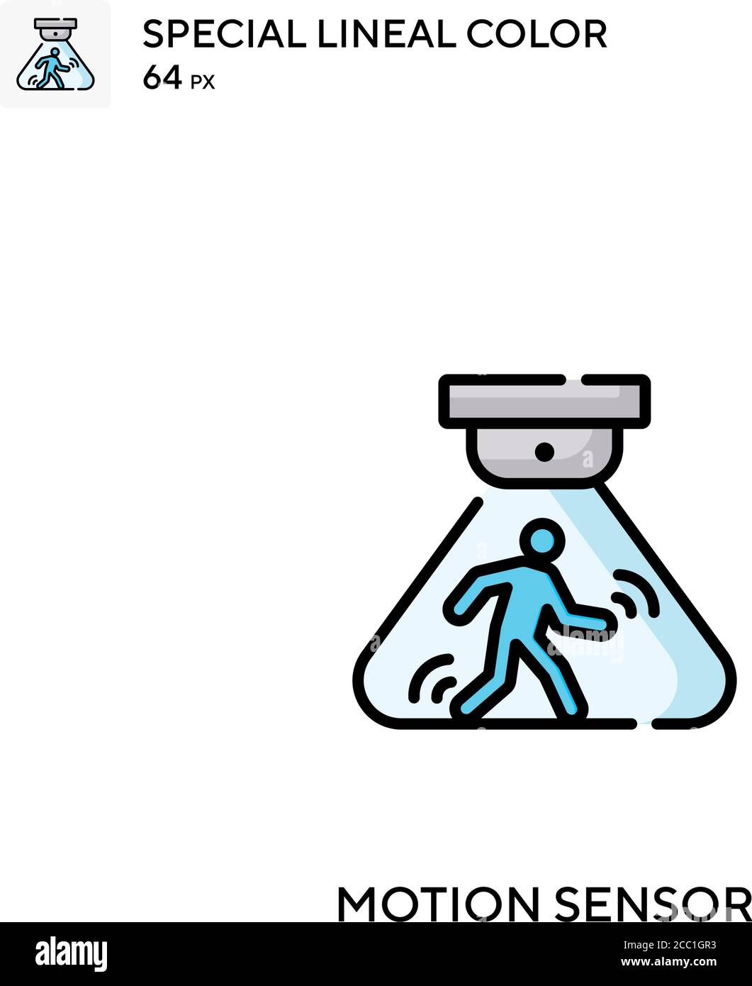 Motion sensor Special lineal color vector icon. Motion sensor icons for ...