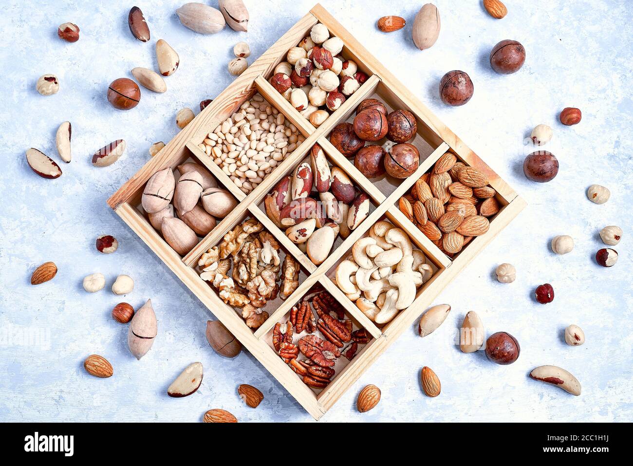 Top view pecans brazil hi-res stock photography and images - Alamy