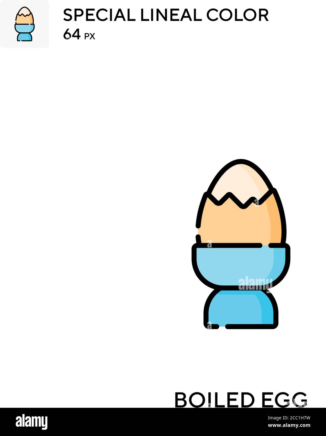 Boiled egg Special lineal color vector icon. Boiled egg icons for your ...