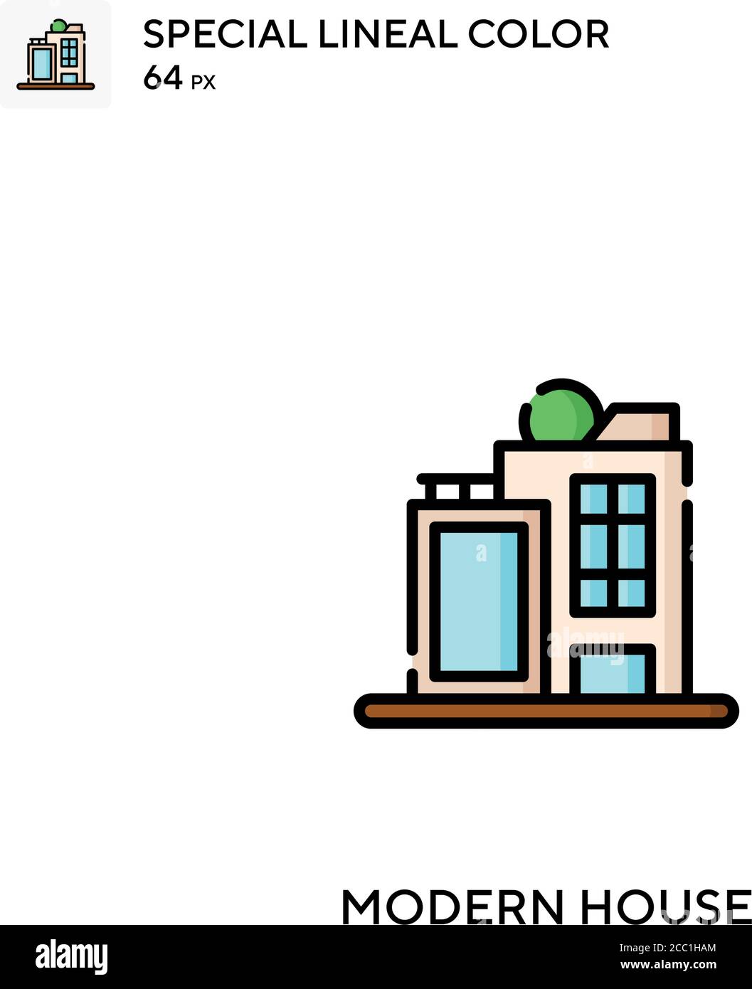 Modern house Special lineal color vector icon. Modern house icons for ...