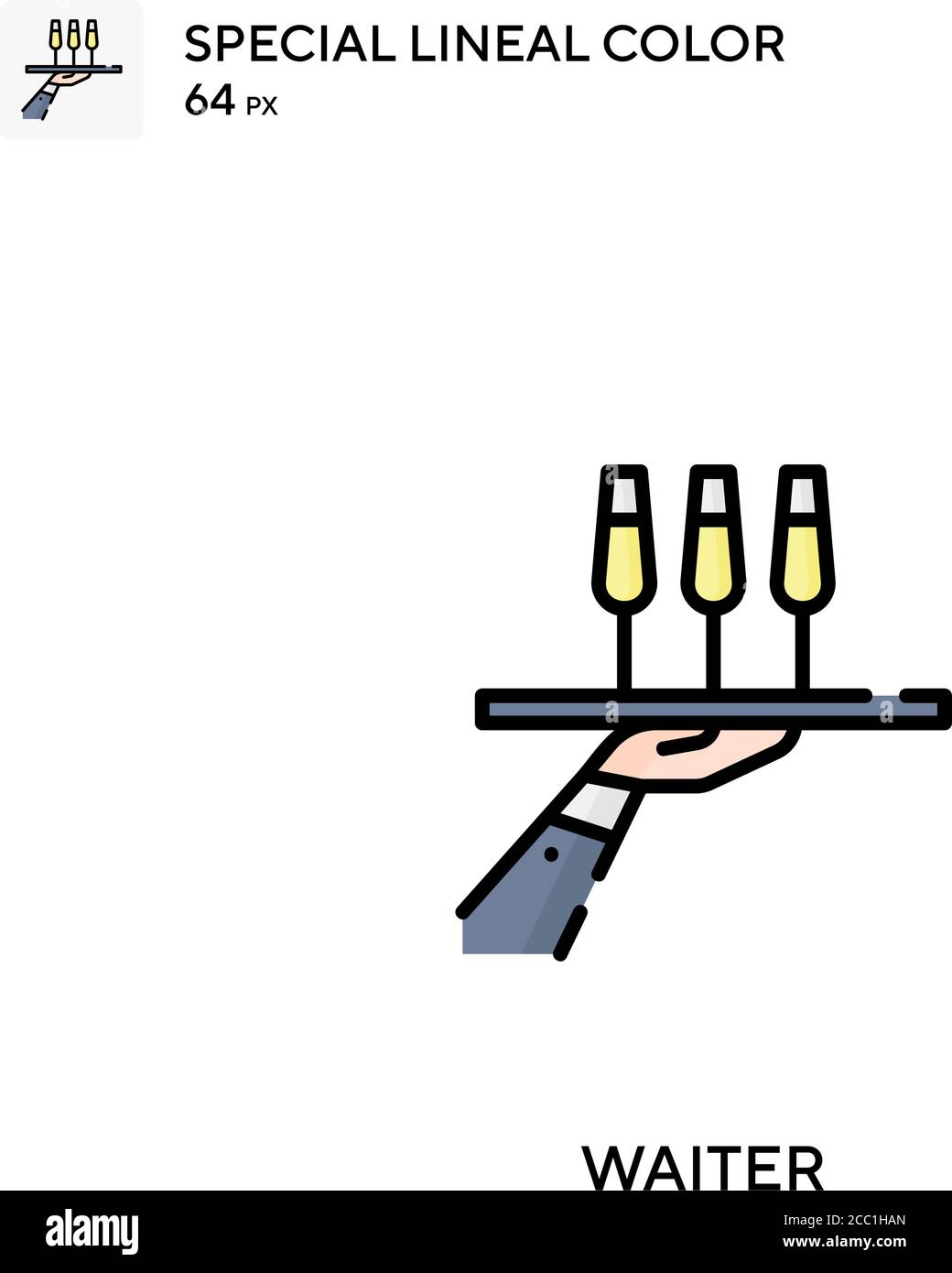 Waiter Special lineal color vector icon. Waiter icons for your business ...