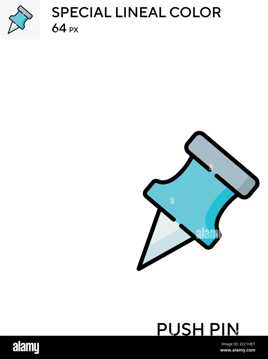 Push pin Special lineal color vector icon. Push pin icons for your ...