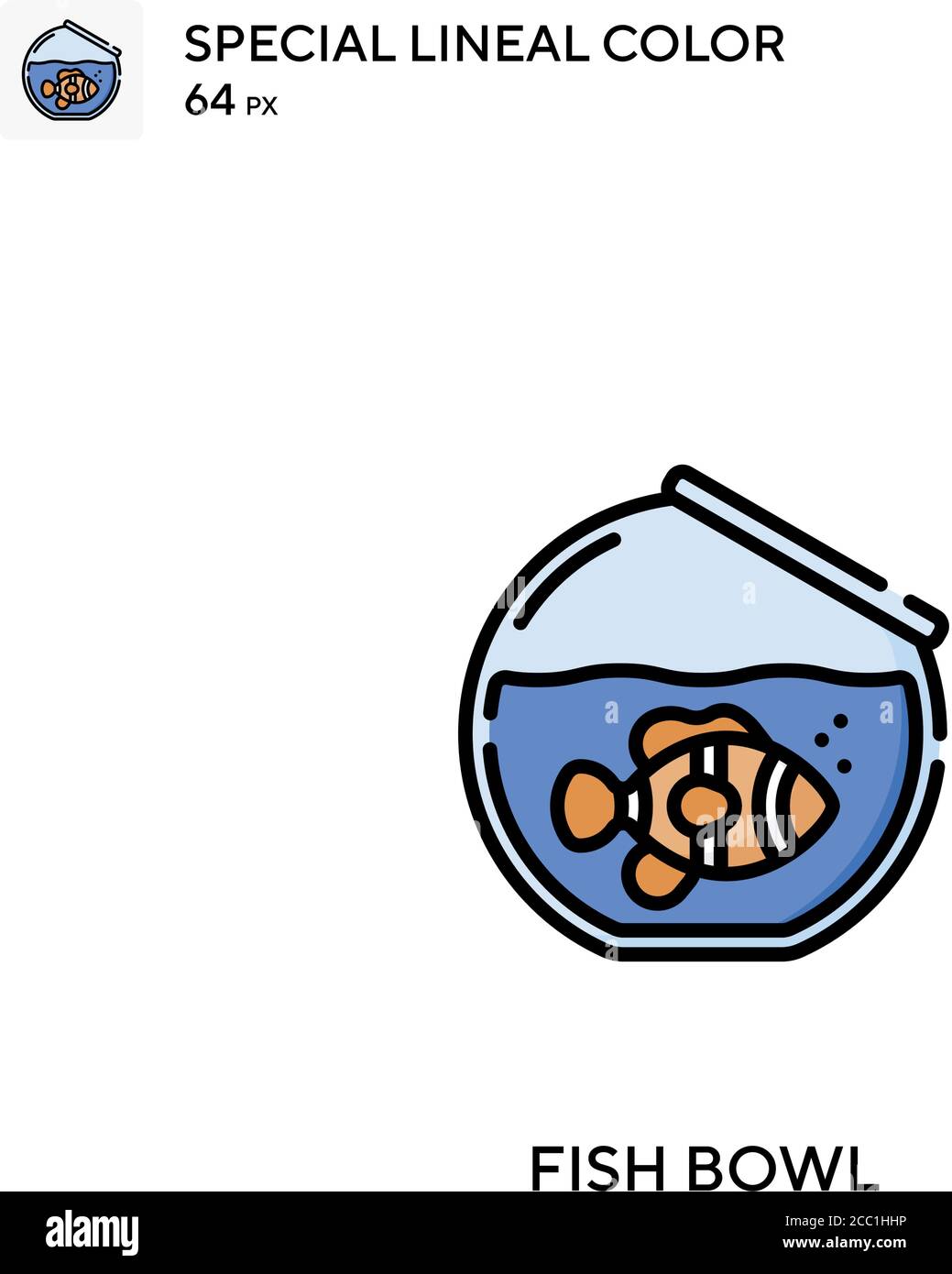 Fish bowl Special lineal color vector icon. Fish bowl icons for your ...