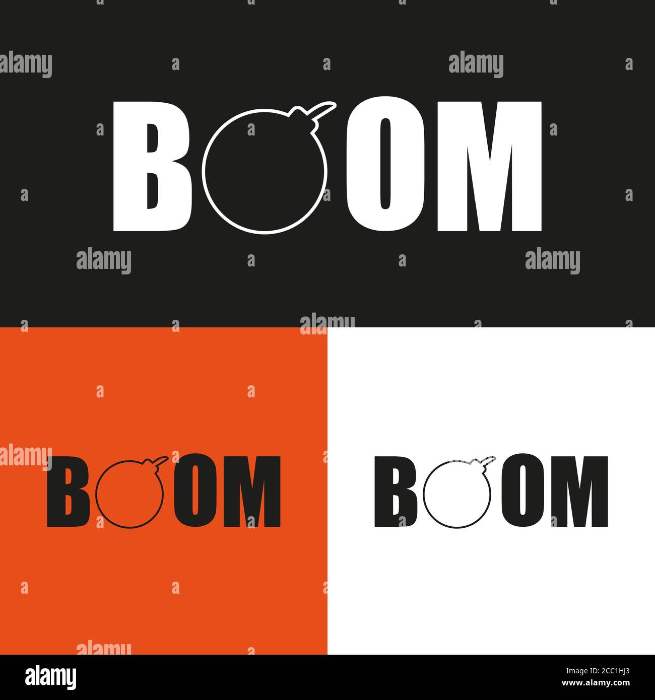 Boom logo design illustration set. Design isolated Stock Photo - Alamy