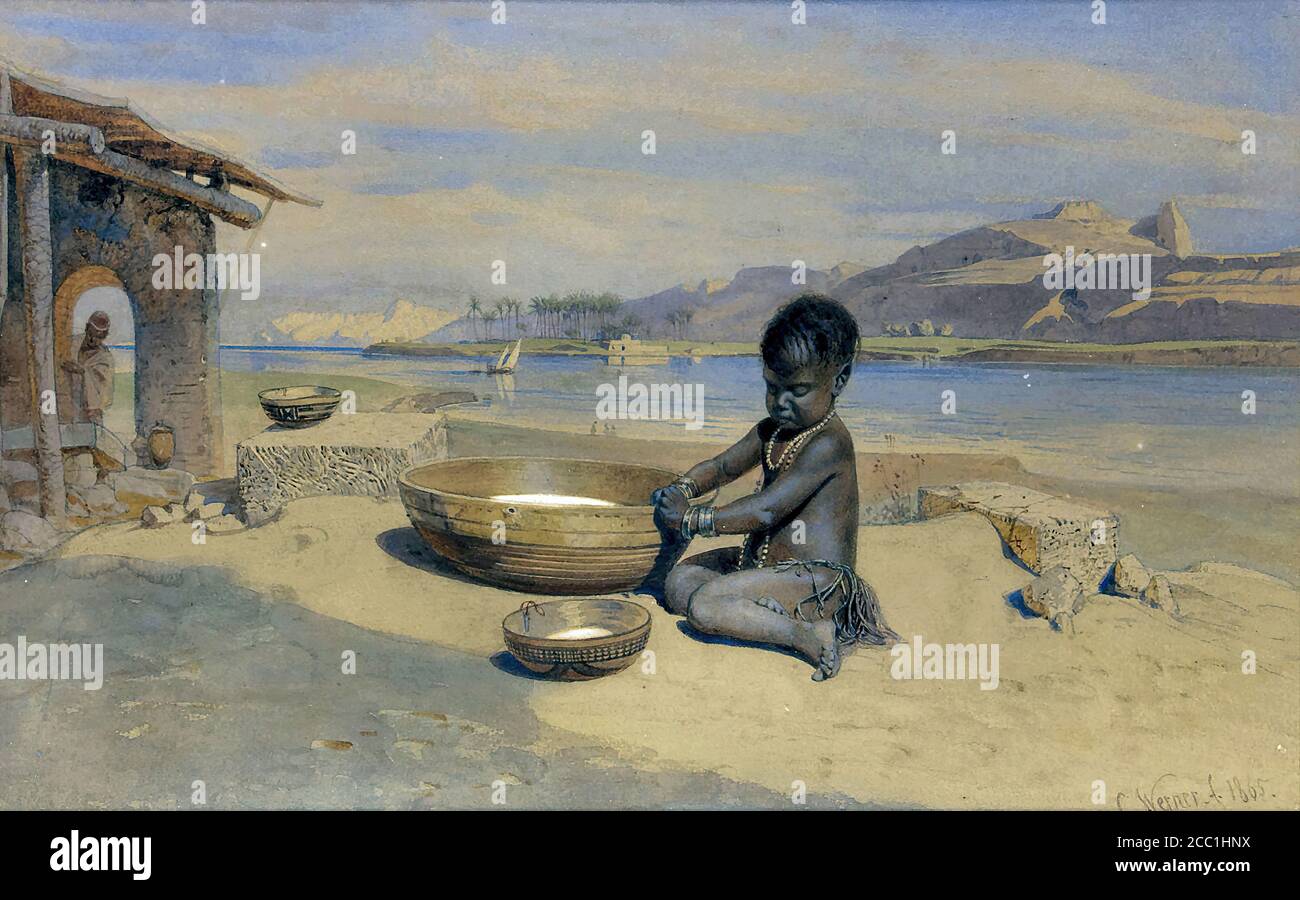 Werner Carl Friedrich Heinrich - a Nubian Boy on the Banks of the Nile ...