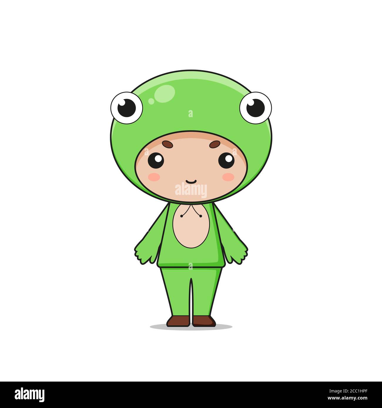 Cute Animal Frog Mascot Character Illustration. Isolated on white ...