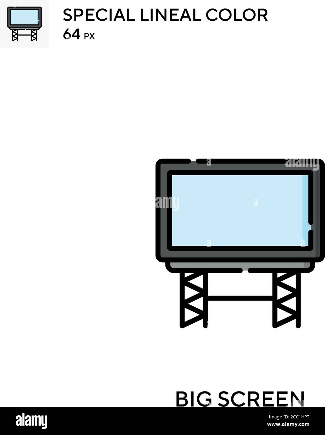 Big screen Special lineal color vector icon. Big screen icons for your ...