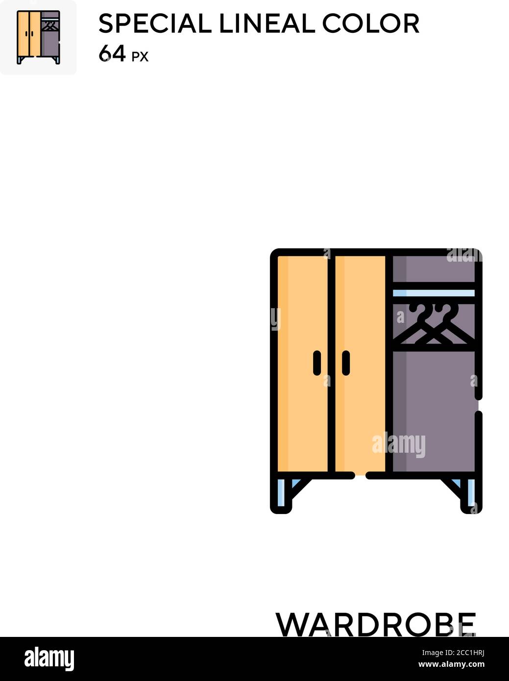 Wardrobe Special lineal color vector icon. Wardrobe icons for your ...