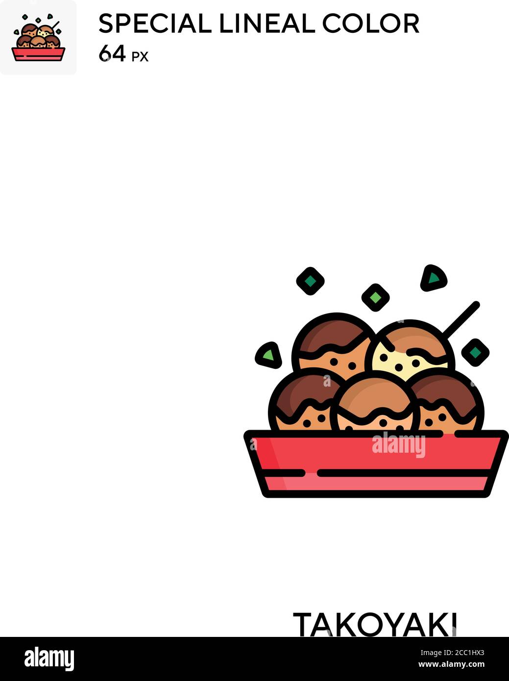 Takoyaki Special lineal color vector icon. Takoyaki icons for your ...