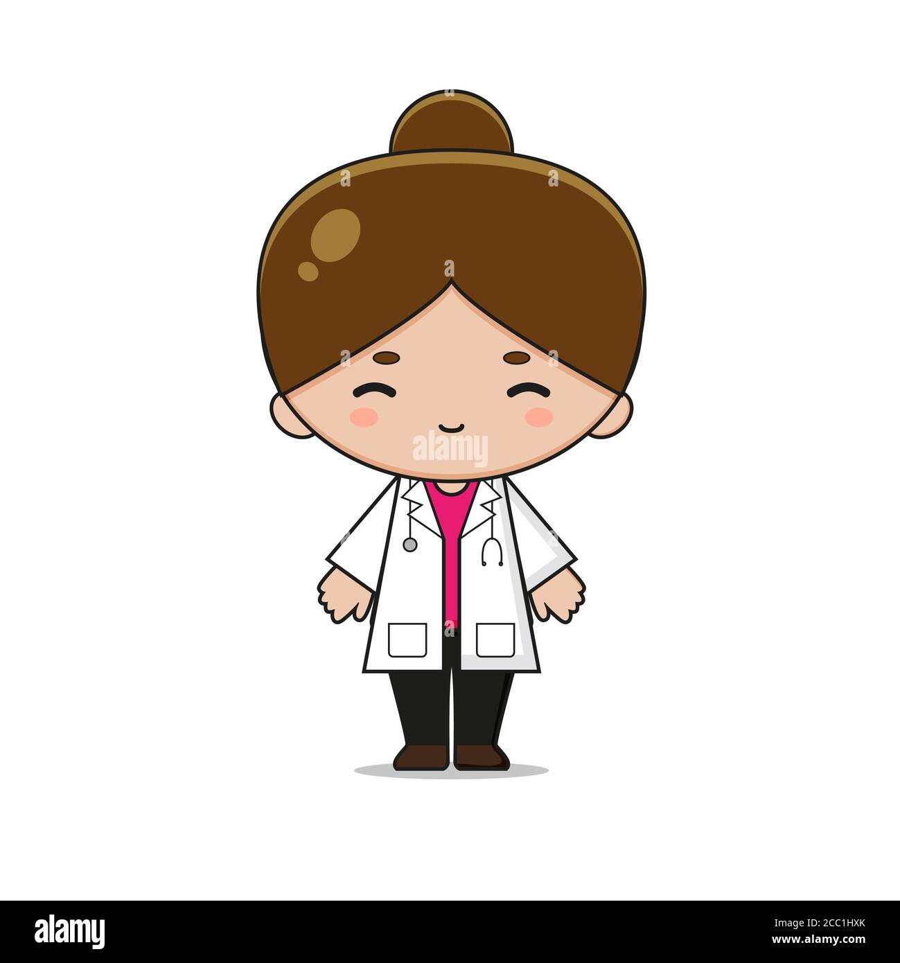 Cute Doctor Mascot Character Illustration. Design isolated on white ...
