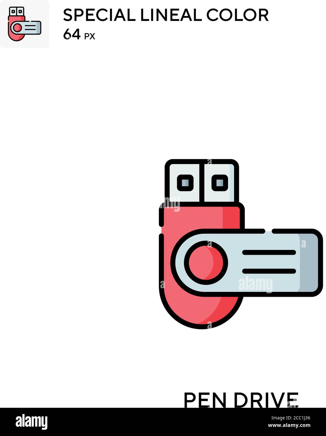 Pen drive Special lineal color vector icon. Pen drive icons for your ...