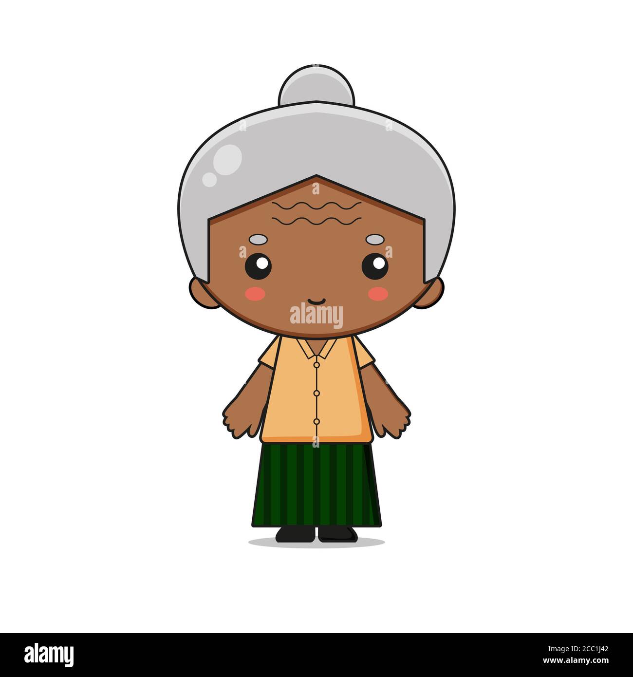 Cute Grandmother Mascot Character Illustration. Design isolated on ...