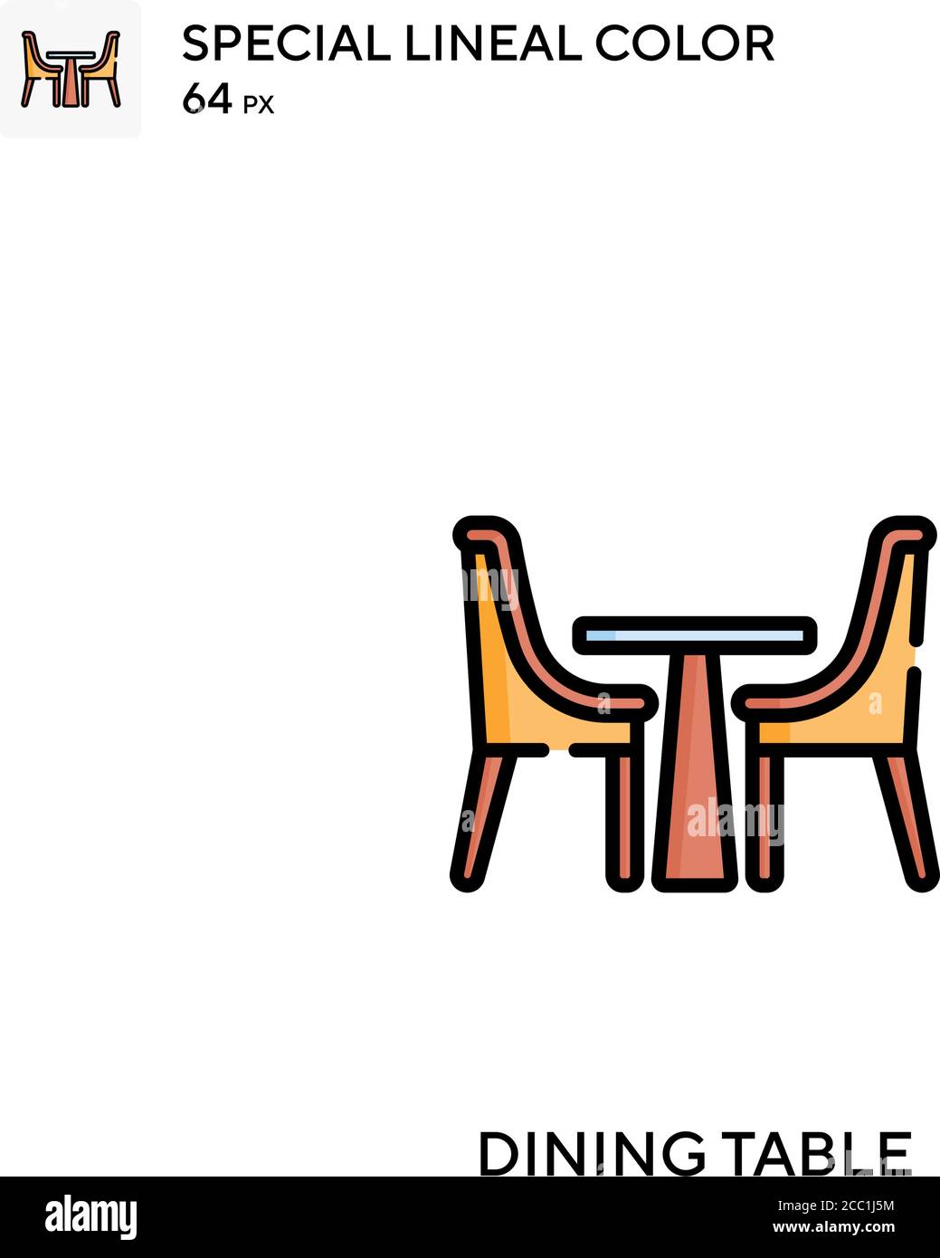 Dining table Special lineal color vector icon. Dining table icons for ...