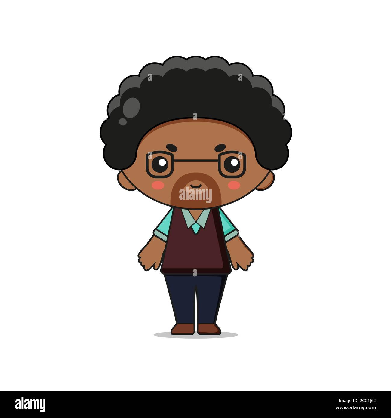 Cute Teacher Mascot Character Illustration. Design isolated on white ...