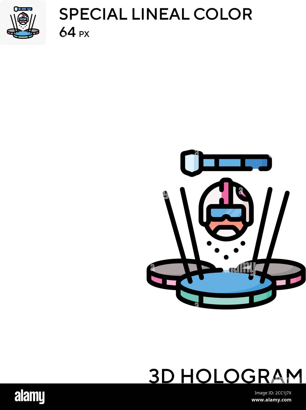 3d hologram Special lineal color vector icon. 3d hologram icons for ...