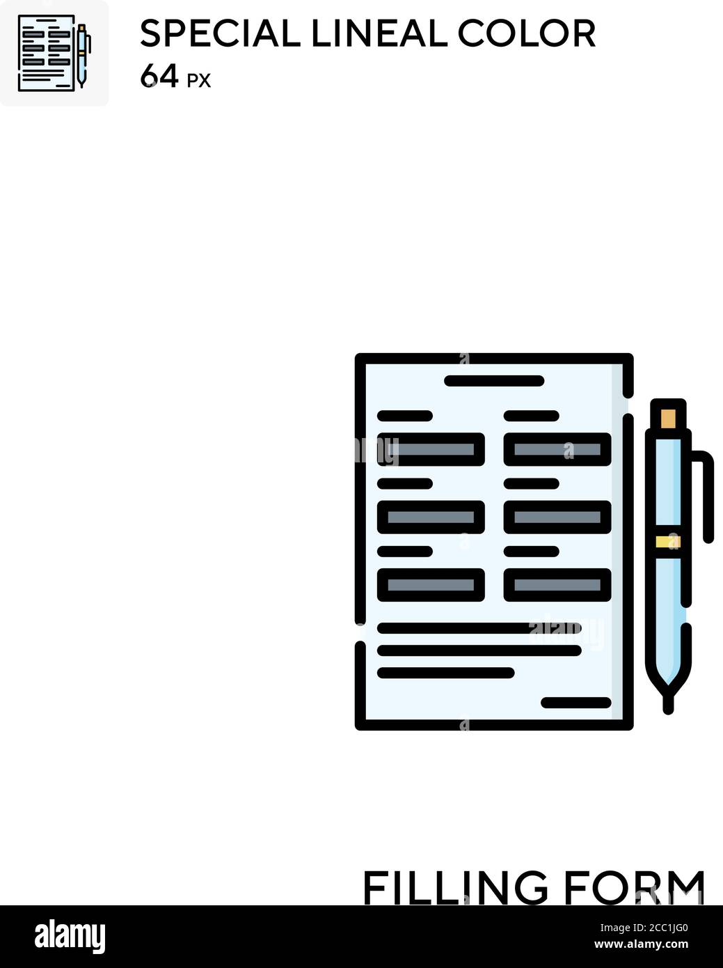 Filling form Special lineal color vector icon. Filling form icons for ...
