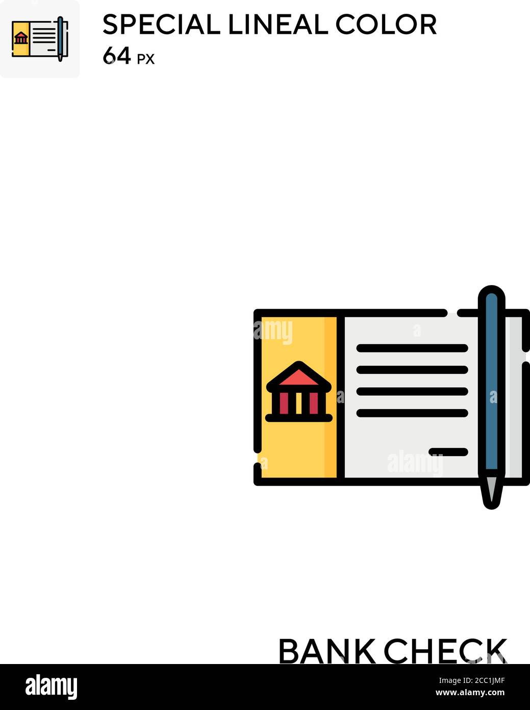 Bank check Special lineal color vector icon. Bank check icons for your ...