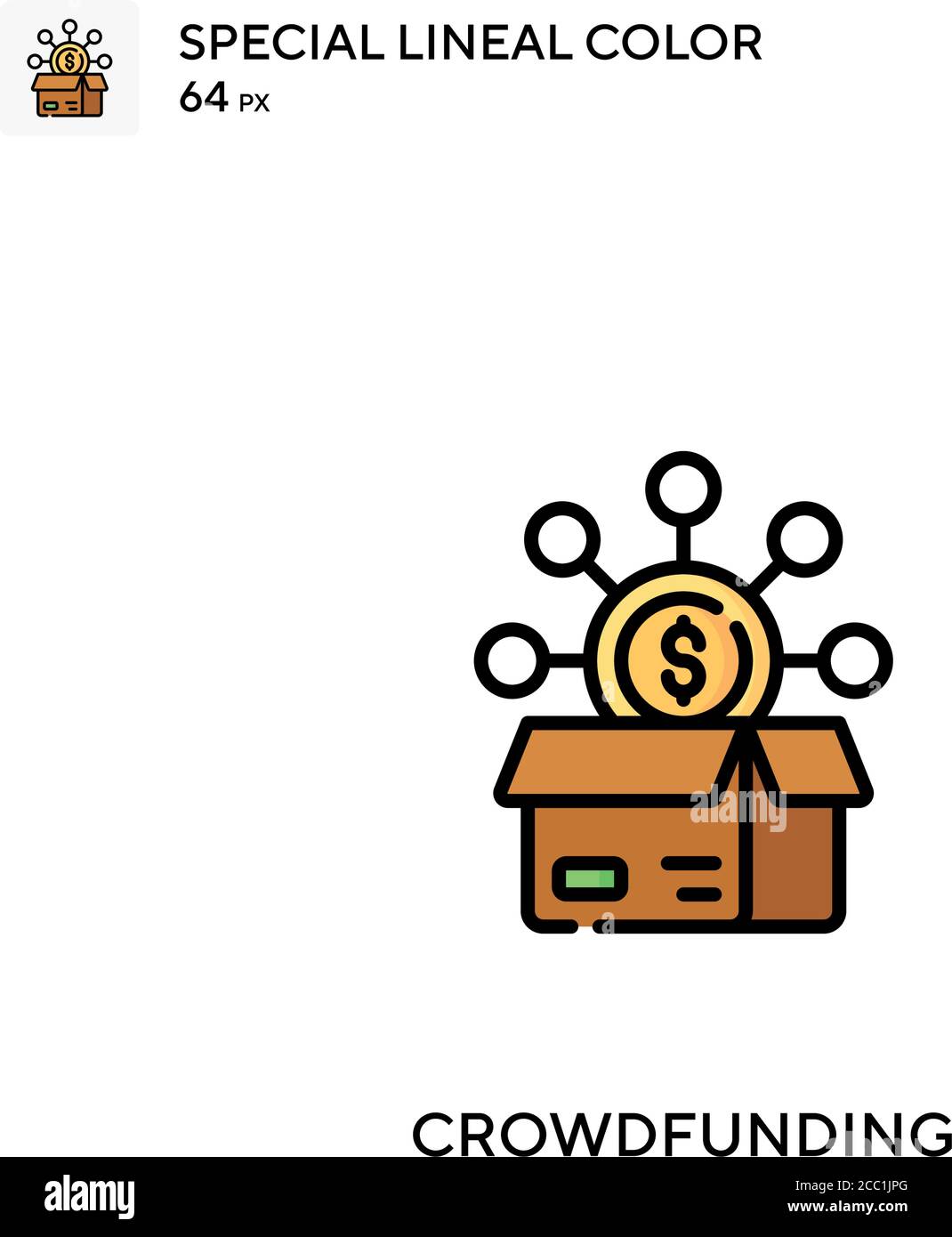 Crowdfunding Special lineal color vector icon. Crowdfunding icons for ...