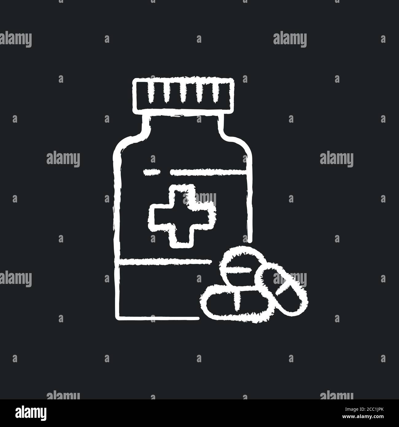 Pharmacy chalk white icon on black background Stock Vector Image & Art ...