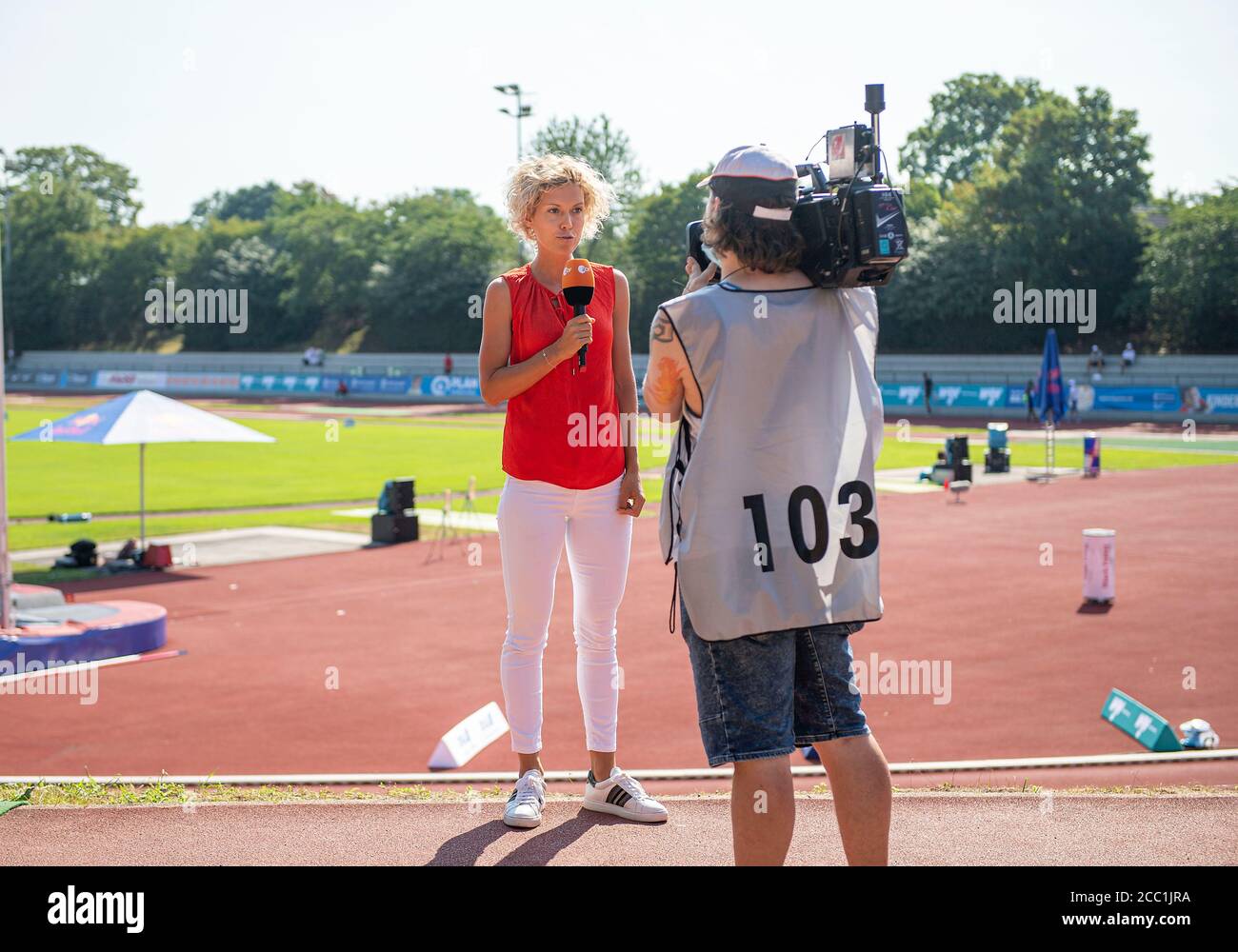 Annika ZIMMERMANN, ZDF sports presenter, during a circuit in the ...