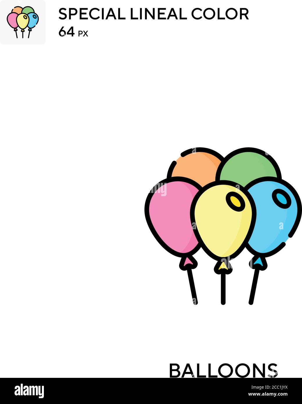 Balloons Special lineal color vector icon. Balloons icons for your ...