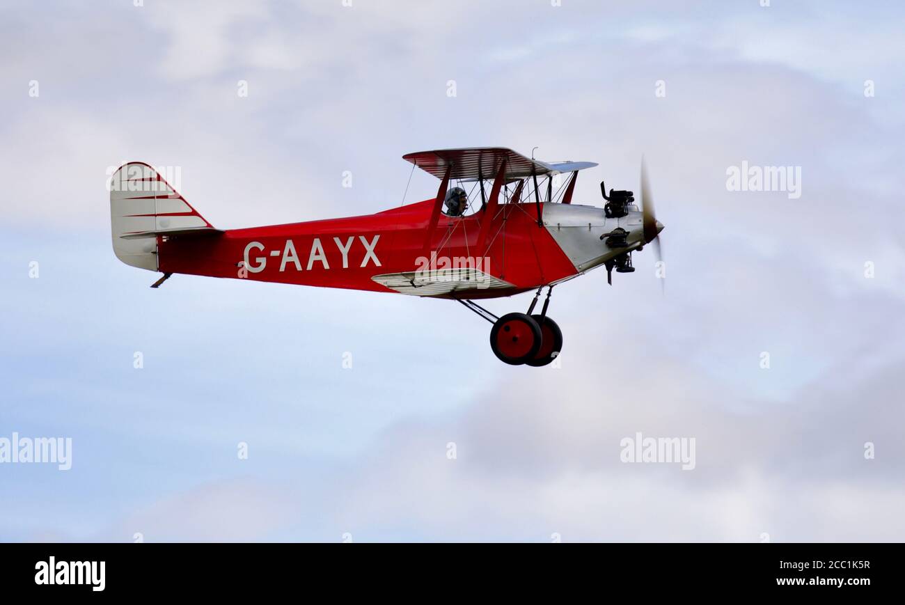 1929 Southern Martlet ‘G-AAYX’ airborne at Shuttleworth Drive in ...