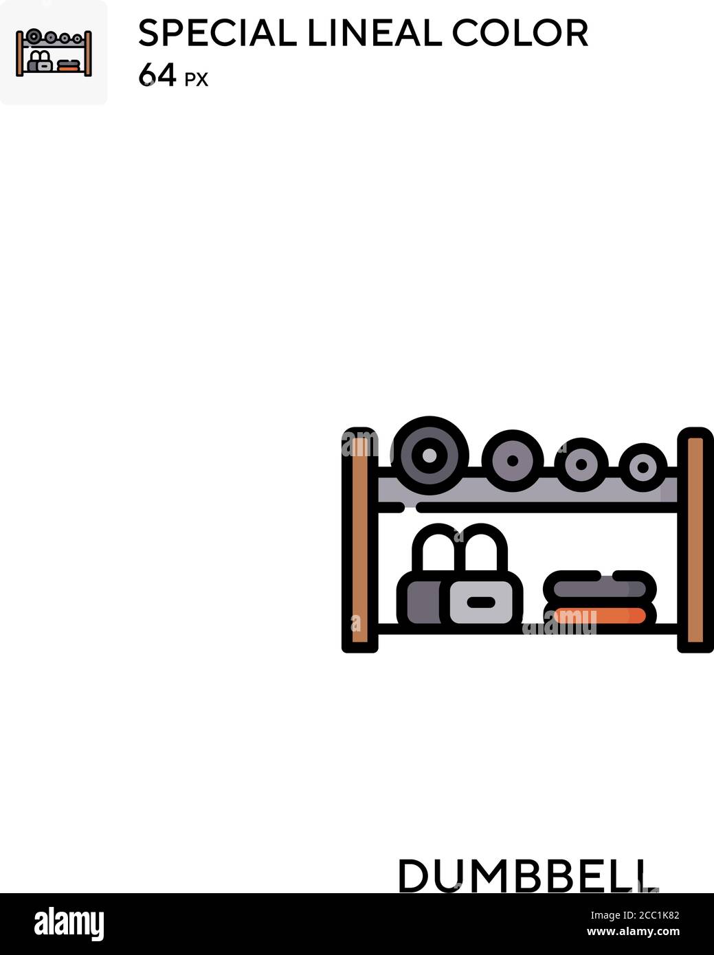 Dumbbell Special lineal color vector icon. Dumbbell icons for your ...