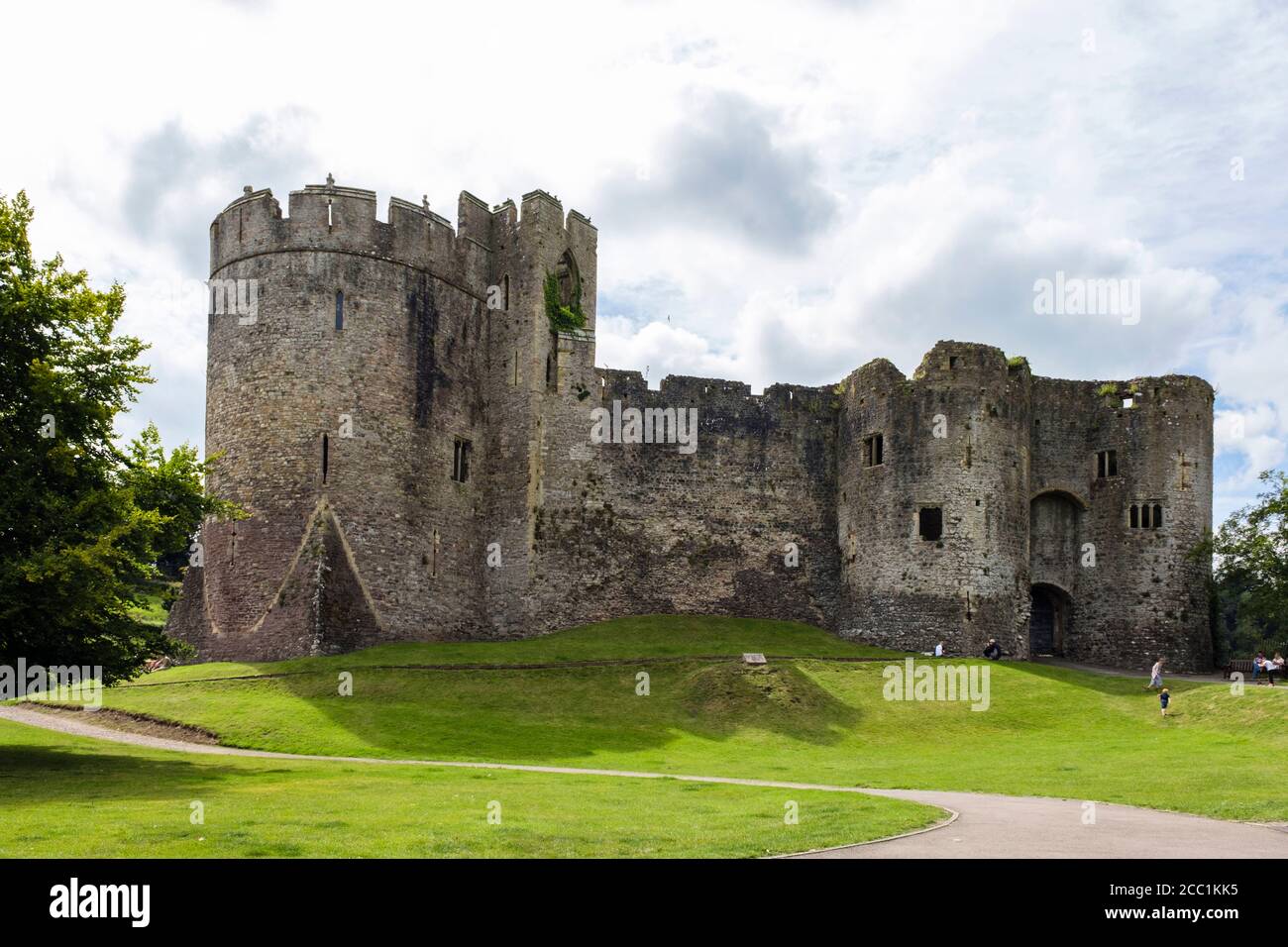 Ruins of 12th century castle walls with Marten's Tower and Gatehouse ...