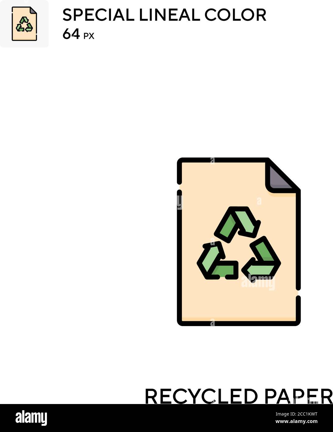 Recycled paper Special lineal color vector icon. Recycled paper icons ...