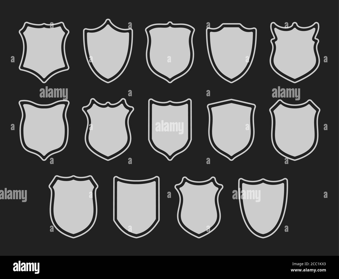 Set of shields isolated on dark grey Stock Vector Image & Art - Alamy
