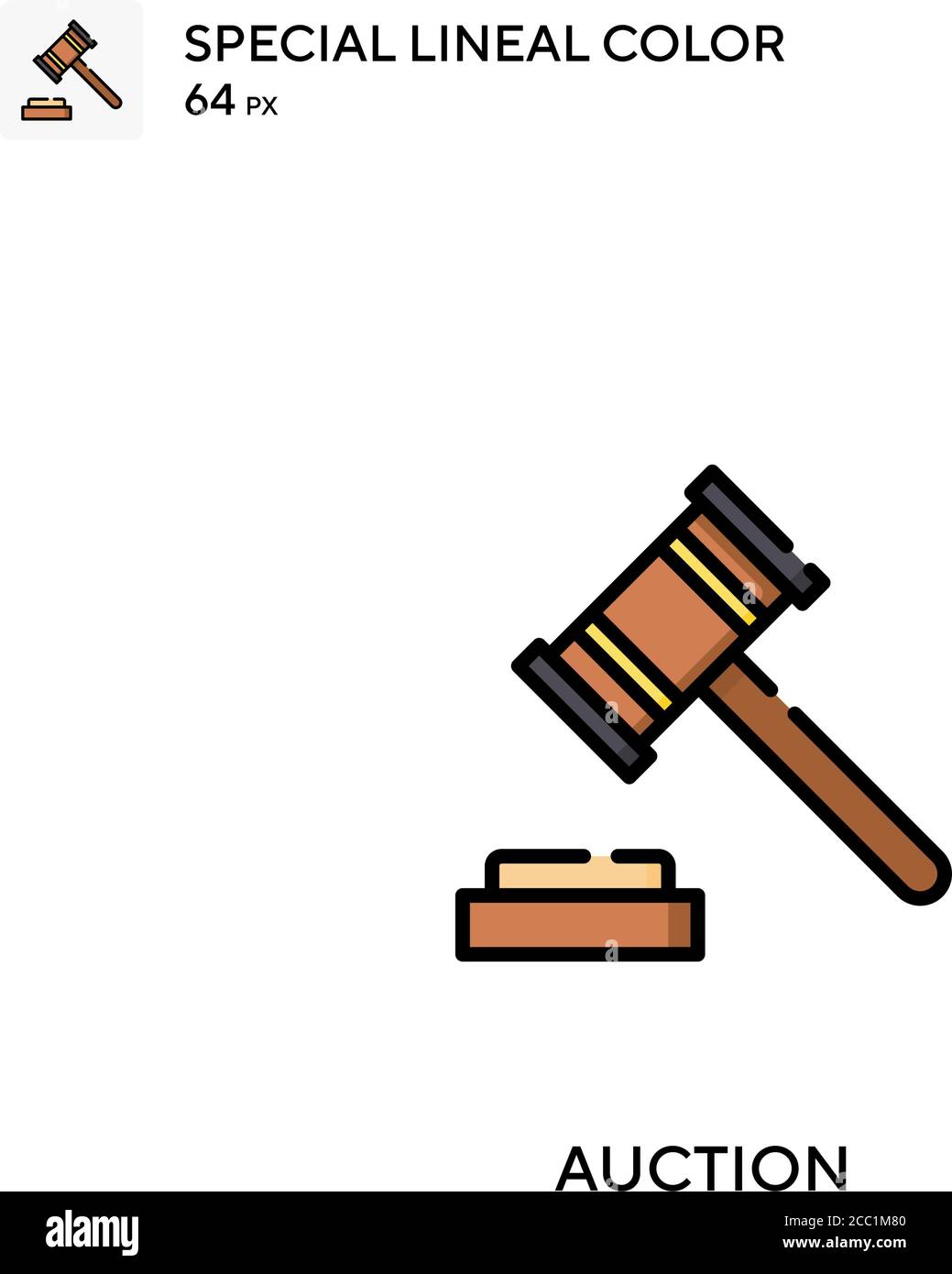 Auction Special lineal color vector icon. Auction icons for your ...