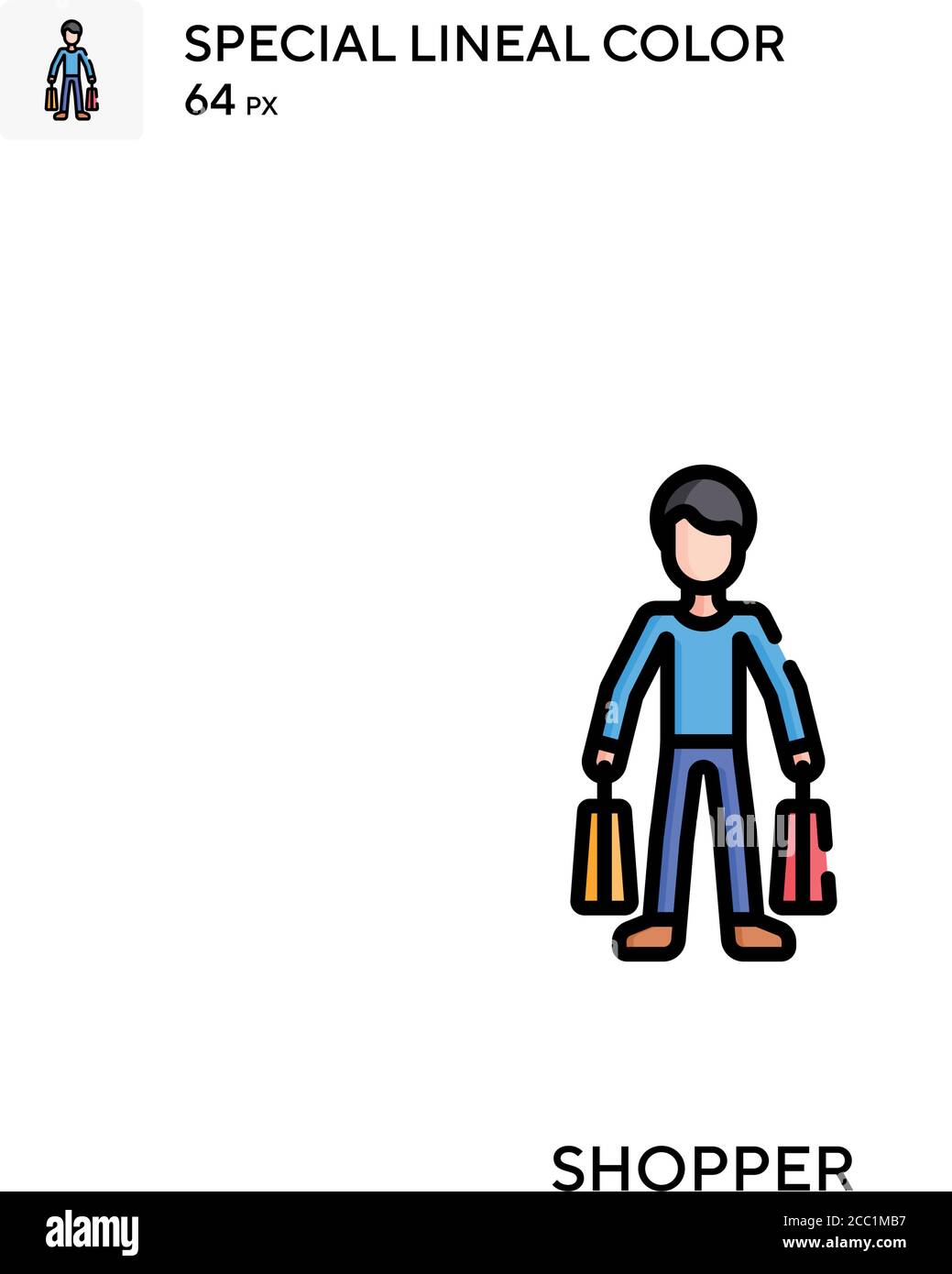 Shopper Special lineal color vector icon. Shopper icons for your ...