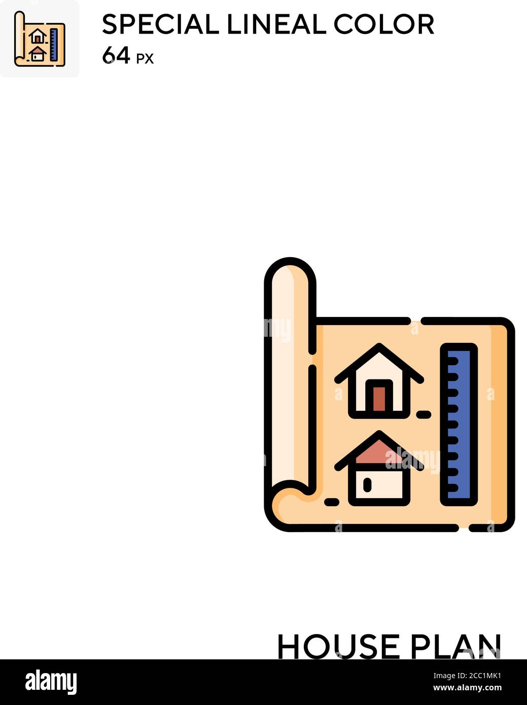 House plan Special lineal color vector icon. House plan icons for your ...