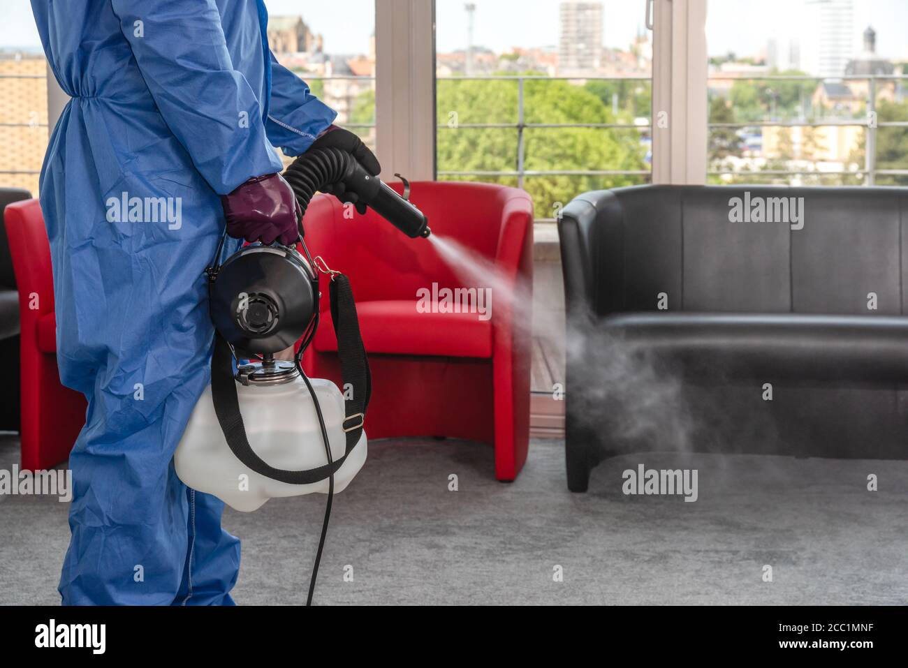office nebulization - office disinfection Stock Photo - Alamy