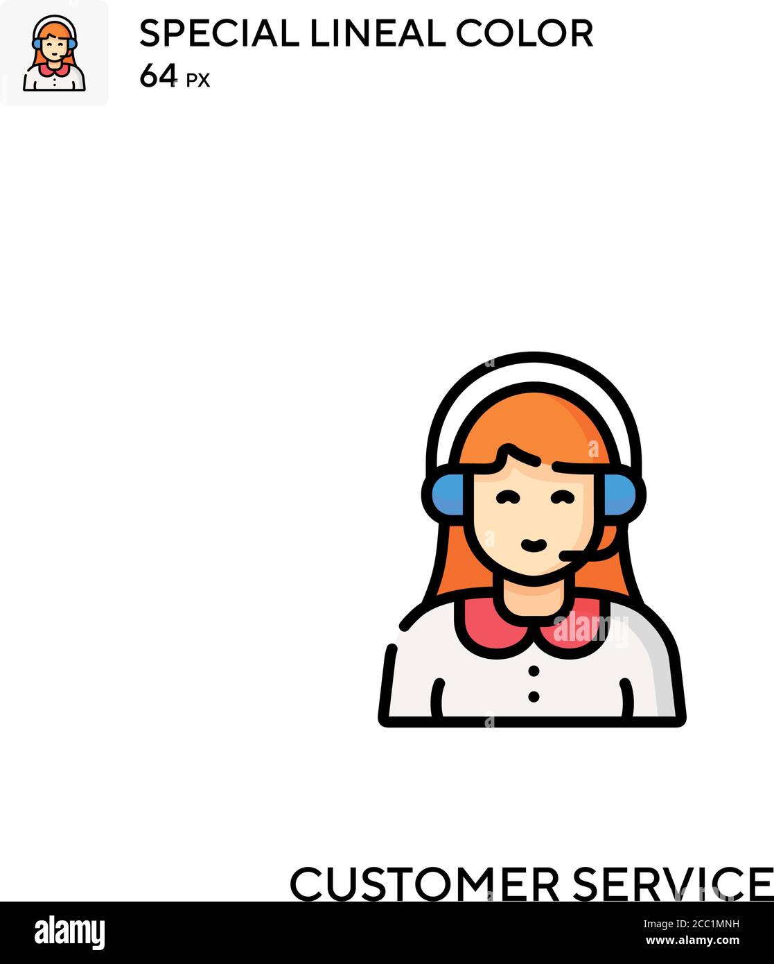 Customer service Special lineal color vector icon. Customer service ...