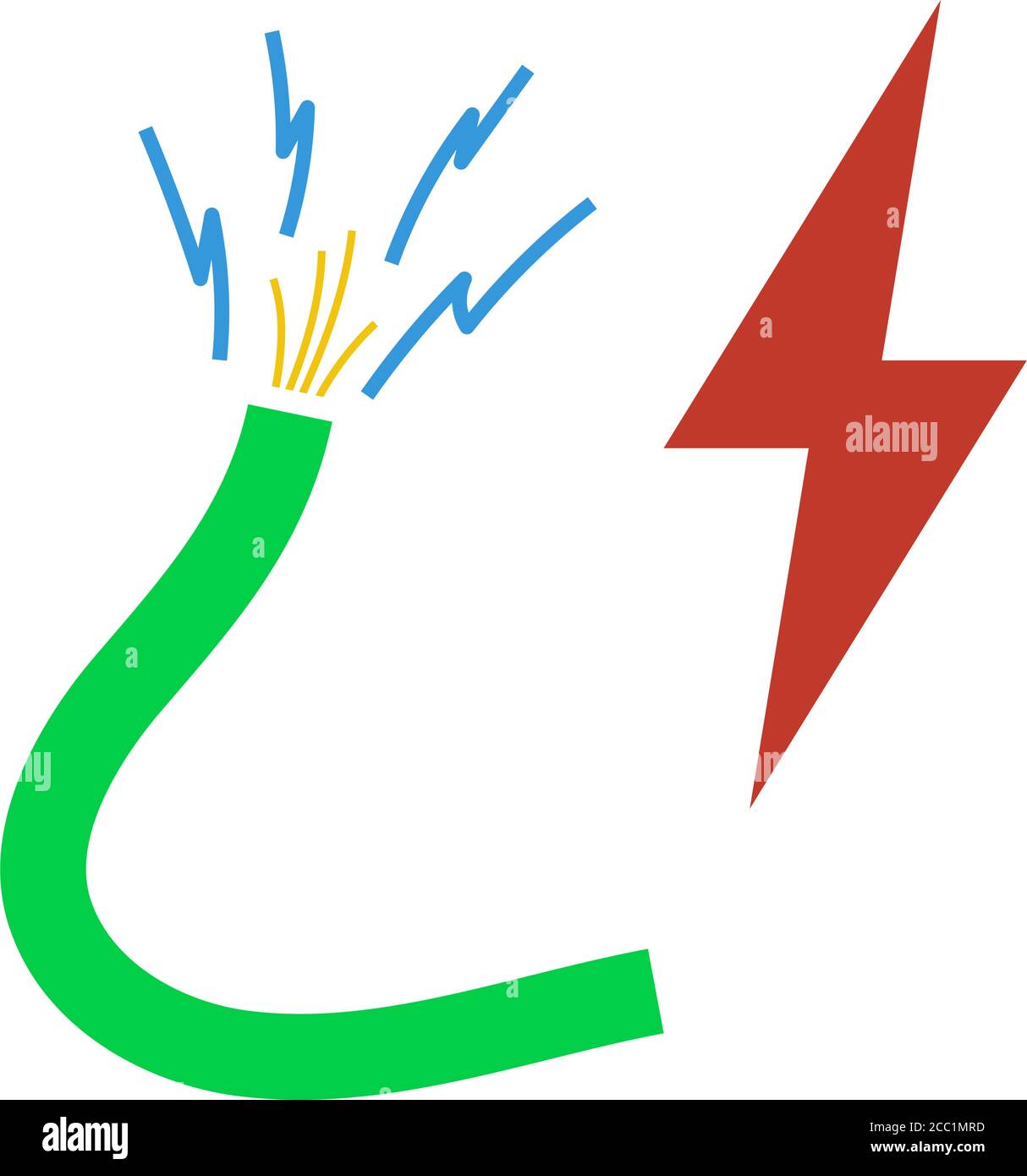 Icon Of Wire. Flat Color Design. Vector Illustration Stock Vector Image ...