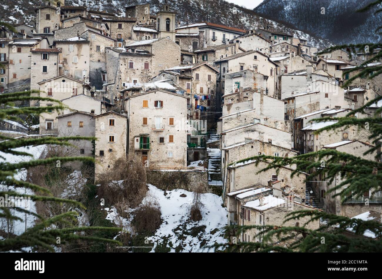 The view of the old Scanno village in Abruzzo, Italy Stock Photo - Alamy