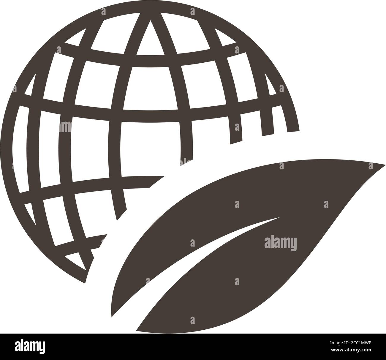 Earth day emblem with planet and leaf. Vector illustration Stock Vector ...